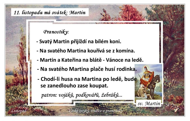 Pranostiky na den 11. 11. | České zvyky, tradice a pranostiky