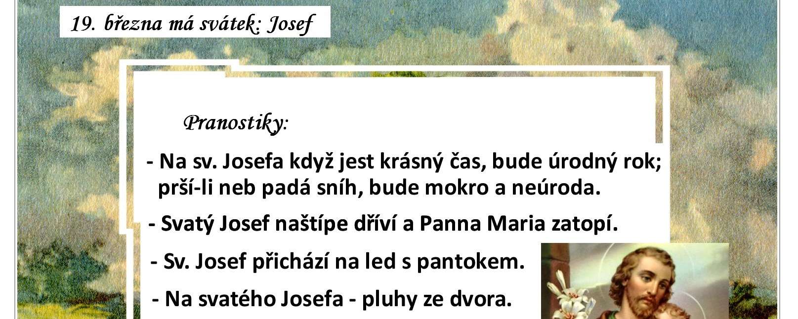Pranostiky na den 19. 3. | České zvyky, tradice a pranostiky