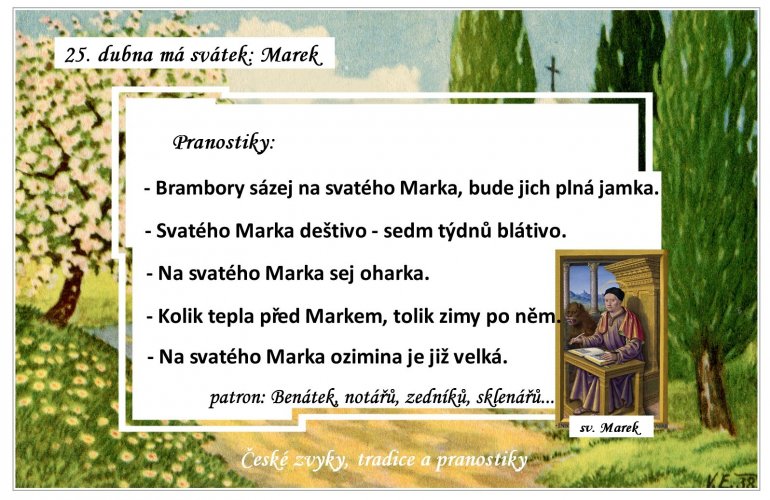 Pranostiky na den 25. 4. | České zvyky, tradice a pranostiky