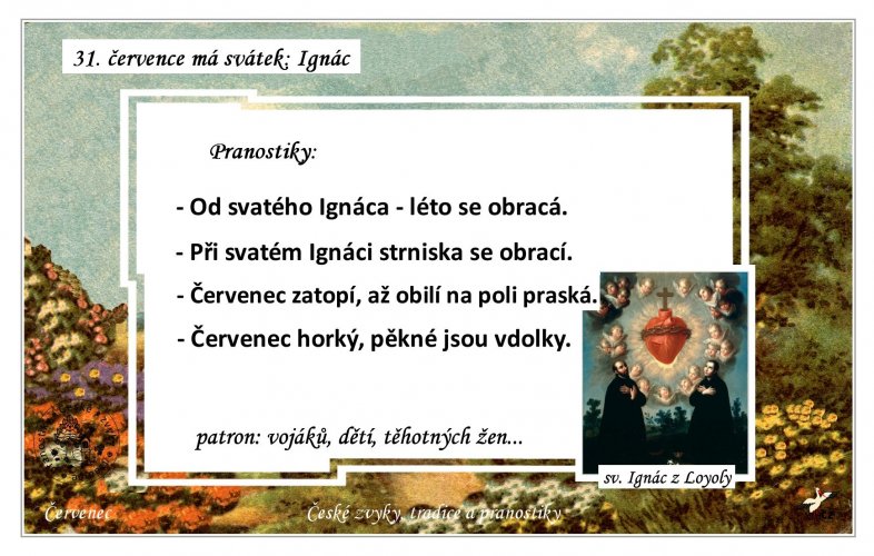 Pranostiky na den 31. 7. | České zvyky, tradice a pranostiky