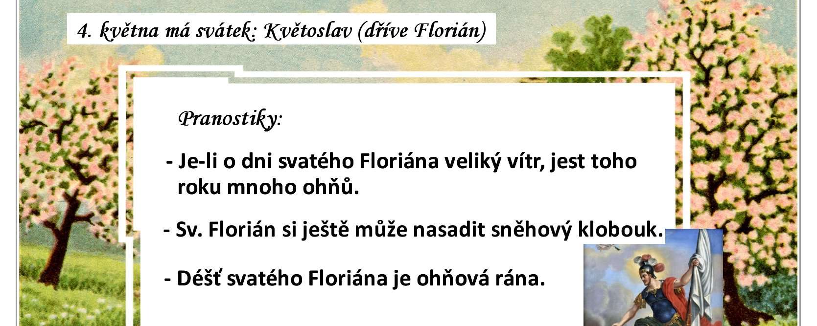 Pranostiky na den 4. 5. | České zvyky, tradice a pranostiky