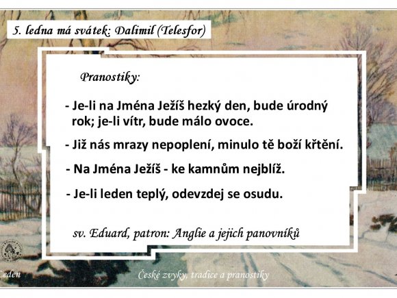 Pranostiky / Leden | České zvyky, tradice a pranostiky