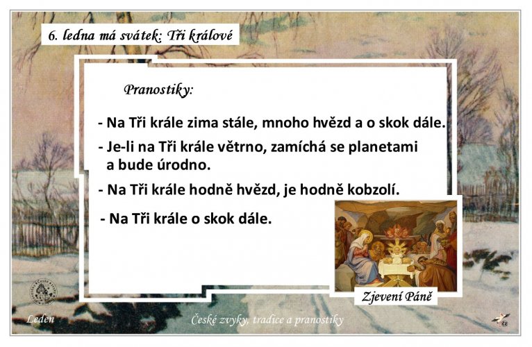 Pranostiky na den 6. 1. | České zvyky, tradice a pranostiky