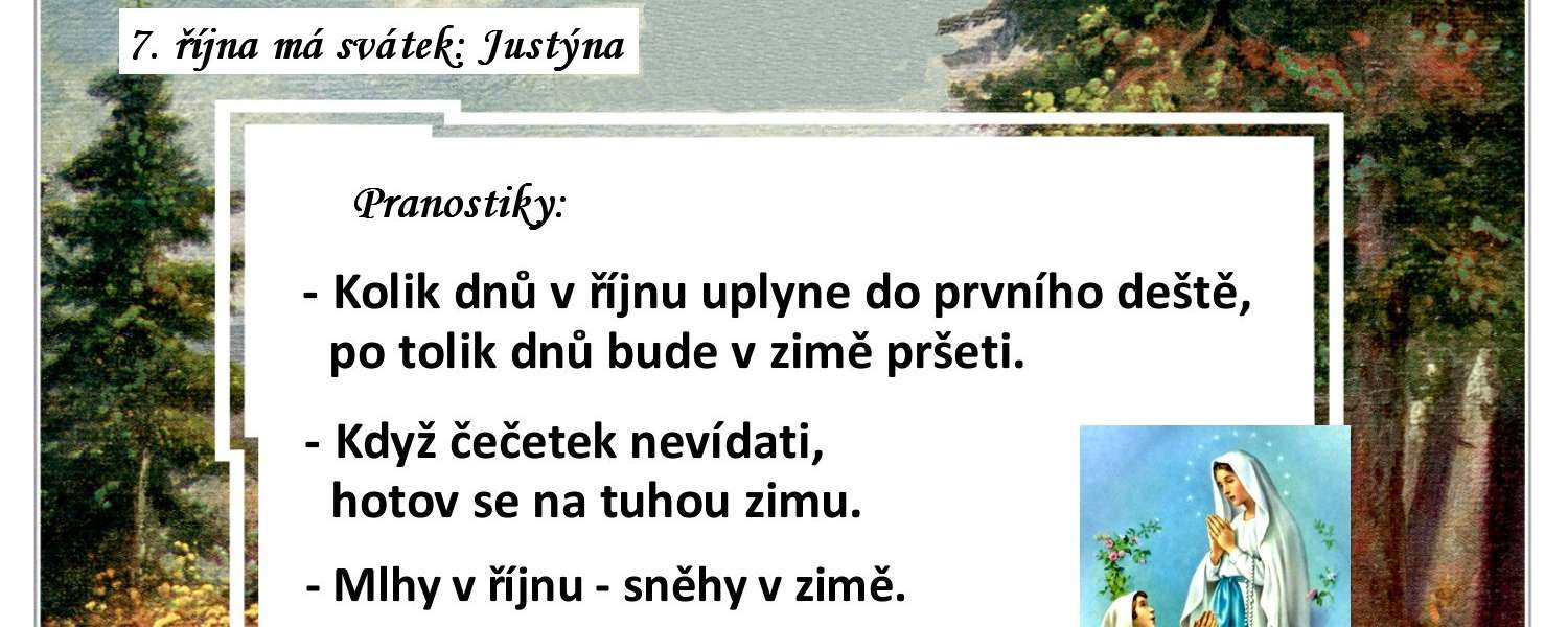 Pranostiky na den 7. 10. | České zvyky, tradice a pranostiky