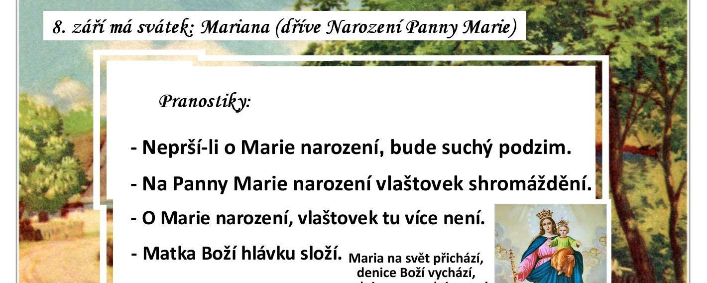 Pranostiky na den 8. 9. | České zvyky, tradice a pranostiky