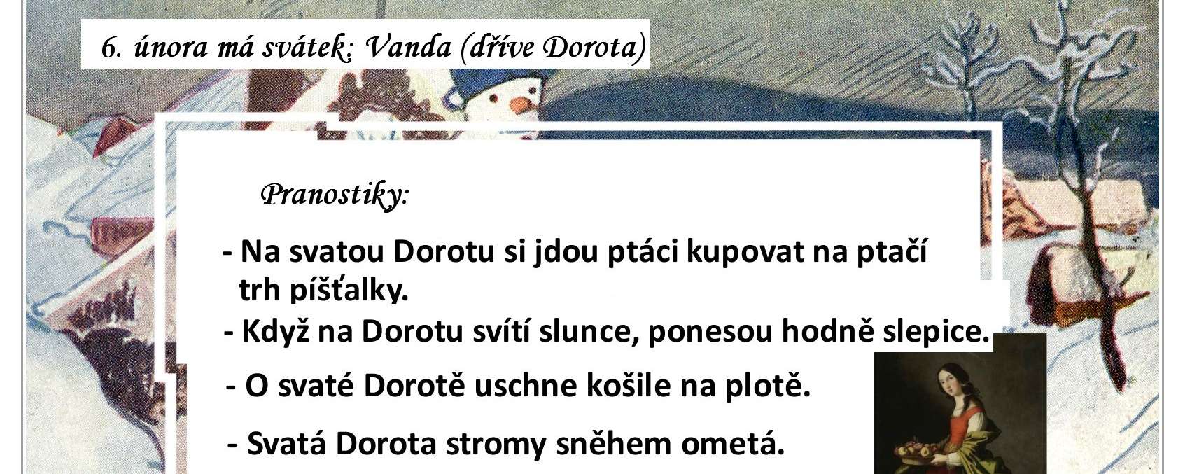 Pranostiky na den 6. 2. | České zvyky, tradice a pranostiky